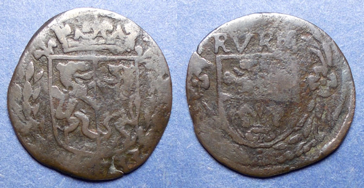 Roermond, Staatsbewind 1633, AE Duit | Medieval Coins