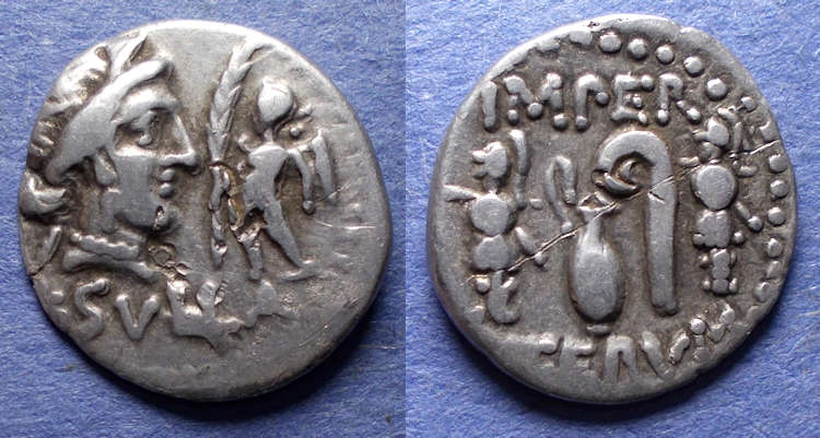 Roman Imperatorial, Lucius Cornelius Sulla 84-83 BC, Silver Denarius