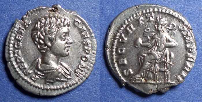 Roman Empire, Geta (as Caesar) 198-208, Silver Denarius | Roman ...