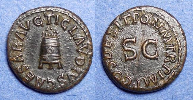 Roman Empire, Claudius 41-54, Bronze Quadrans | Roman Imperial Coins