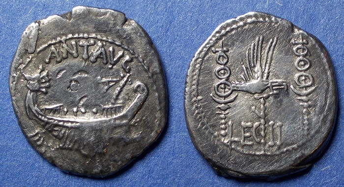 Roman Imperatorial, Marc Antony 31/30 BC, Silver Denarius | Roman ...
