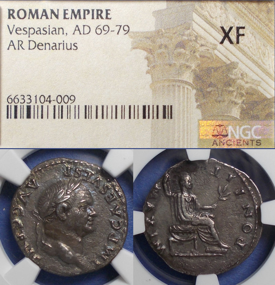 Roman Empire, Vespasian 69-79, Silver Denarius | Roman Imperial Coins