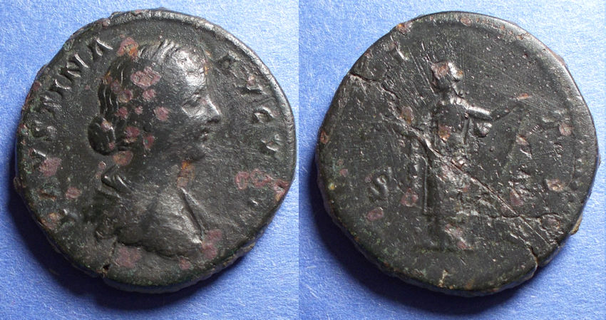 Roman Empire, Faustina Jr 147-175, Brass Sestertius | Roman Imperial Coins