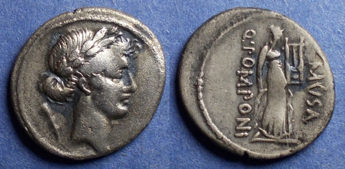 Roman Republic, Q Pomponius Musa 56 BC, Silver Denarius | Roman ...