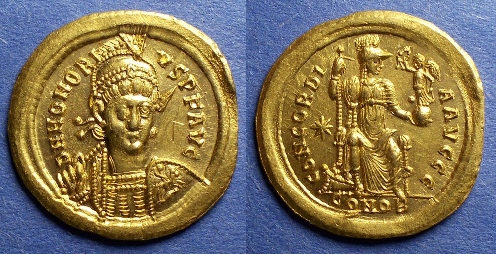 Roman Empire, Honorius 392-423, Gold Solidus | Roman Imperial Coins