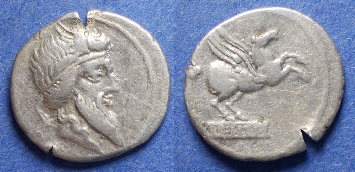Roman Republic, Q Titius 90 BC, Silver Denarius | Roman Republican Coins