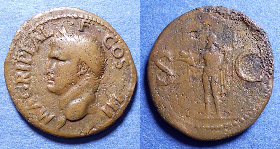 Roman Empire, Agrippa d. 12 BC, Copper Aes | Roman Imperial Coins