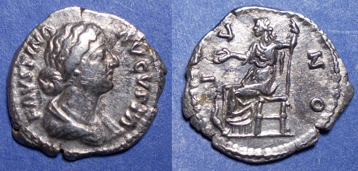 Roman Empire, Faustina Jr 147-175, Silver Denarius | Roman Imperial Coins