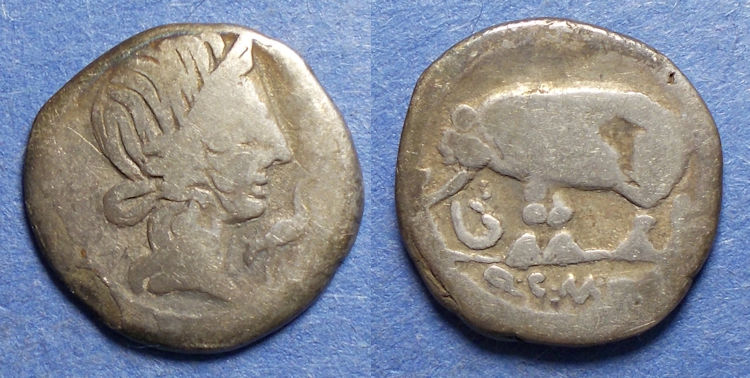 Roman Republic, Q Caecilius Metellus Pius 81 BC, Silver Denarius