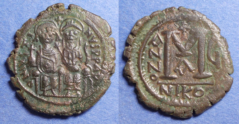 Byzantine Empire, Justin II 565-578, Bronze Follis | Byzantine Coins