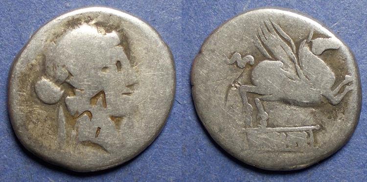 Roman Republic, Q Titius 90 BC, Silver Denarius | Roman Republican Coins