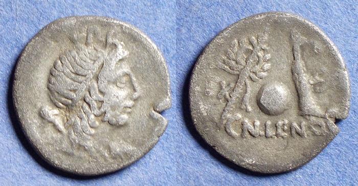 Roman Republic, Cn Lentulus 76-75 BC, Silver Denarius | Roman ...