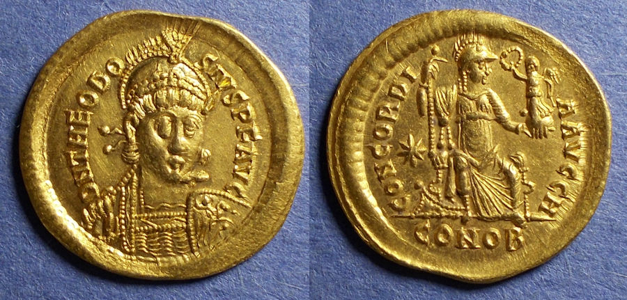 Roman Empire, Theodosius II 402-450, Gold Solidus | Roman Imperial Coins