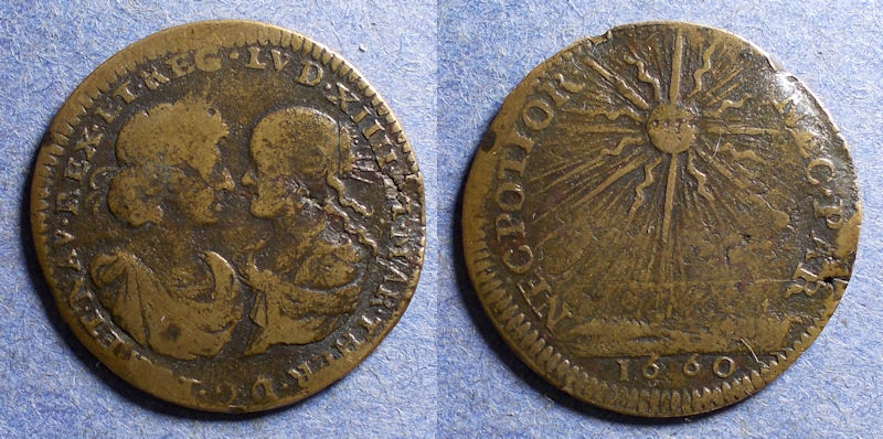 Spain, Louis XIV and Marie Therese - Marriage 1660, AE Jeton | European ...