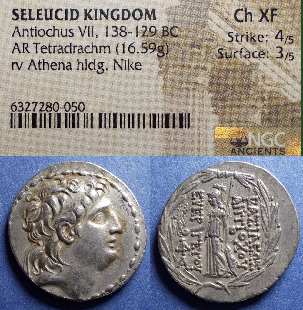 Seleucid Kingdom, Antiochos VII 138-129 BC, Silver Tetradrachm