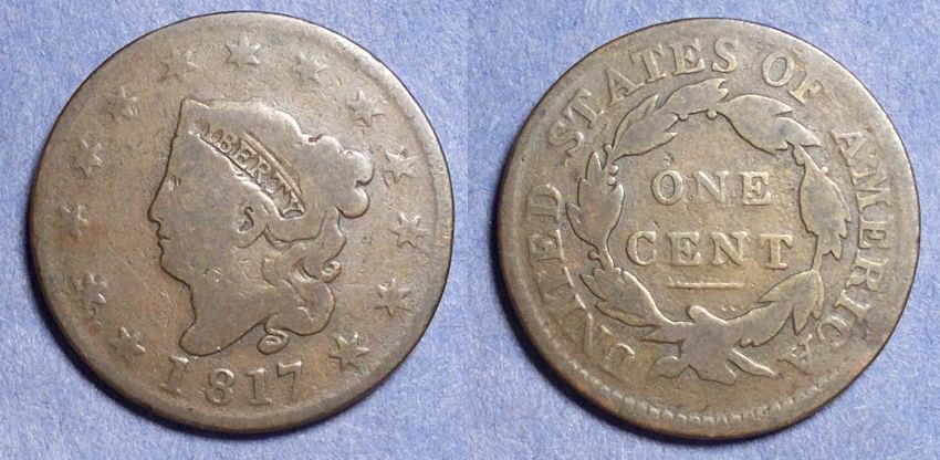 United States, 1817, 13 stars, Large Cent | Large Cents