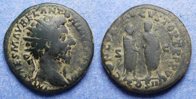 Roman Empire, Marcus Aurelius 161-180, Brass Dupondius | Roman Imperial ...