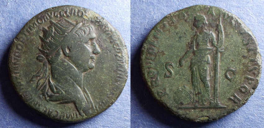 Roman Empire, Trajan 98-117, Bronze Dupondius | Roman Imperial Coins