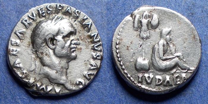 Roman Empire, Vespasian 69-79, Silver Denarius | Roman Imperial Coins