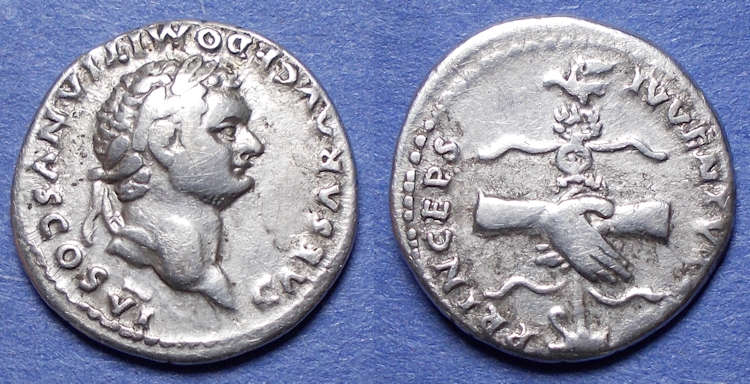 Roman Empire, Domitian (as Caesar) 69-81, Silver Denarius | Roman ...