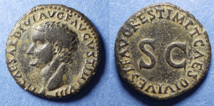 Roman Empire, Tiberius d. 37, Bronze Restitution Aes | Roman Imperial Coins