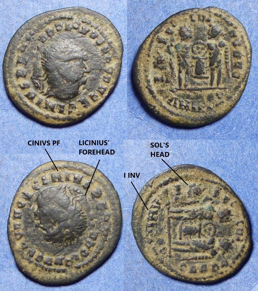 Roman Empire, Barbarous issue overstruck on Licinius Circa 325 AD ...