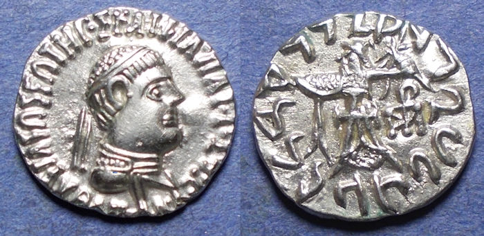 Bactria, Apollodotos II 80-65 BC, Silver Drachm | Ancient Eastern Coins