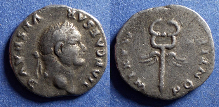 Roman Empire, Vespasian 69-79, Silver Denarius | Roman Imperial Coins
