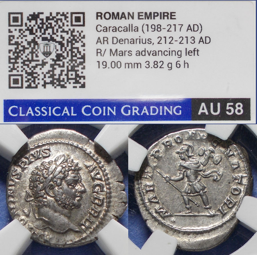 Roman Empire, Caracalla 198-217, Silver Denarius | Roman Imperial Coins