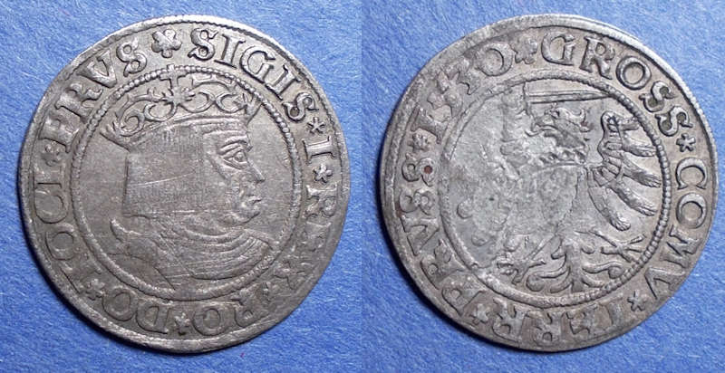 Poland, Sigismund I 1530, Silver Grosz | European Coins