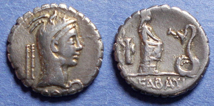 Roman Republic, L Roscia Fabatus 64 BC, Silver Denarius | Roman ...
