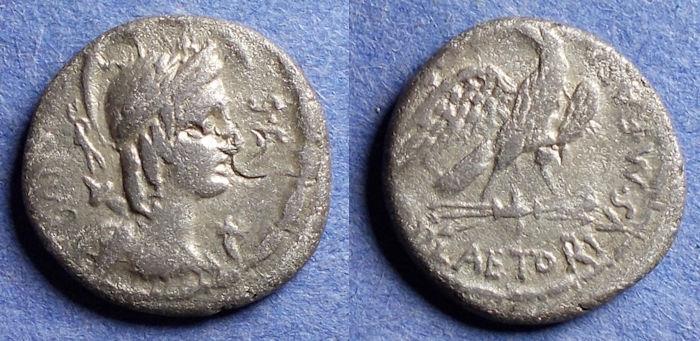 Roman Republic, M Plaetorius MF Cestianus 57 BC, Silver Denarius