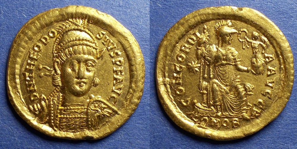 Roman Empire, Theodosius II 402-450, Gold Solidus | Roman Imperial Coins
