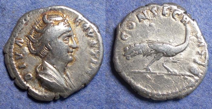 Roman Empire, Diva Faustina Sr d. 141, Silver Denarius | Roman Imperial ...