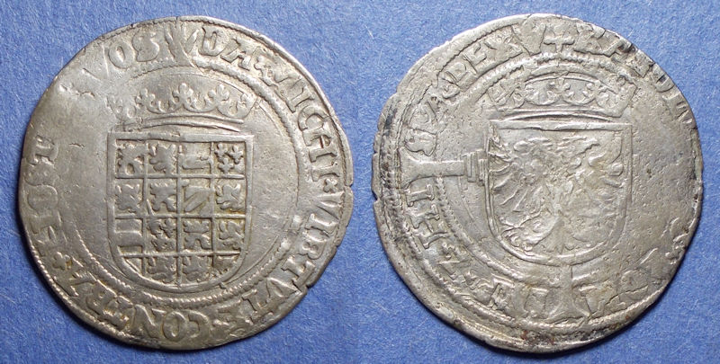 Spanish Netherlands, Charles V 1506-1555, Silver Half Real d'argent