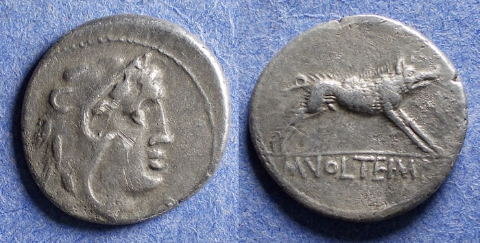 Roman Republic, M Volteius M f. 78 BC, Silver Denarius | Roman ...