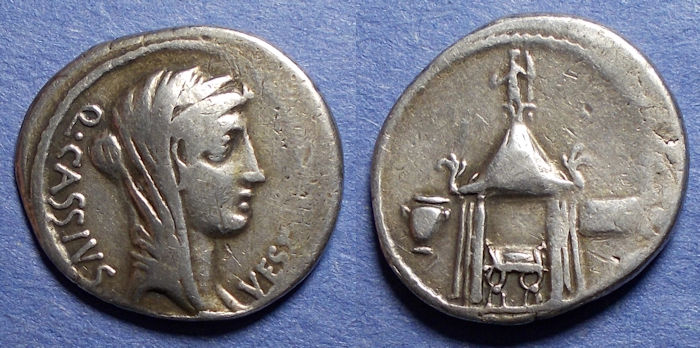 Roman Republic, Q Cassius Longinus 55 BC, Silver Denarius | Roman ...
