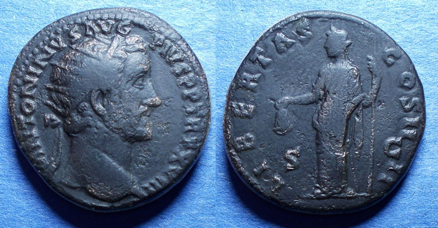 Roman Empire, Antoninus Pius 138-161, AE Dupondius | Roman Imperial Coins