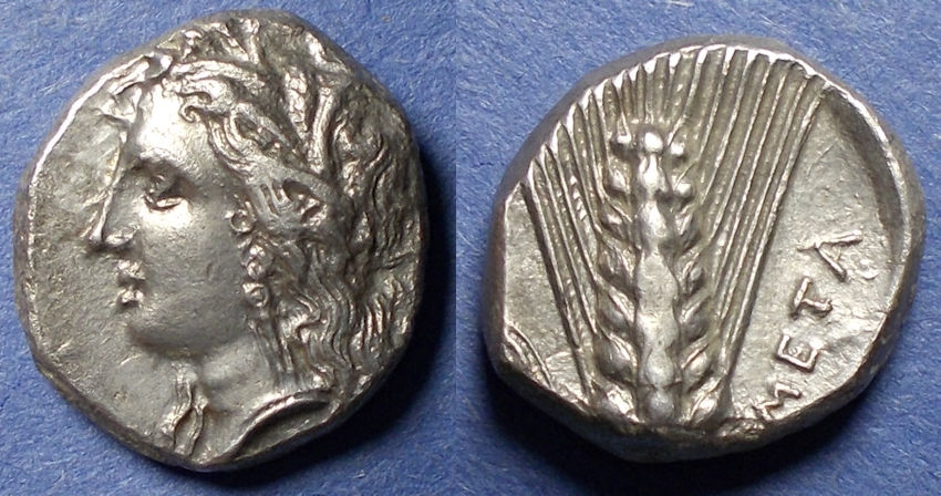 Lucania, Metapontion 330-290 BC, Silver Nomos | Greek Coins