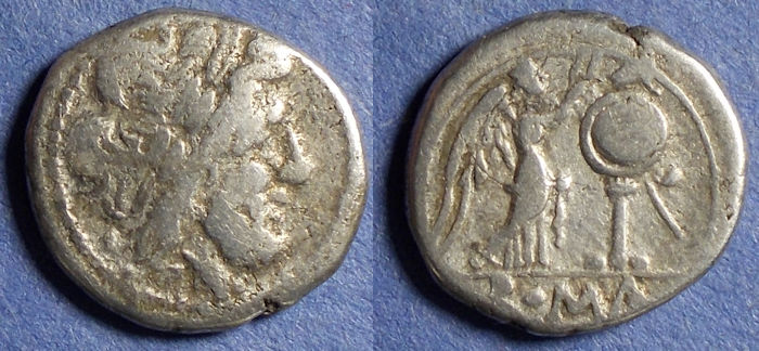 Roman Republic, Anonymous 211-208 BC, Silver Victoriatus | Roman ...