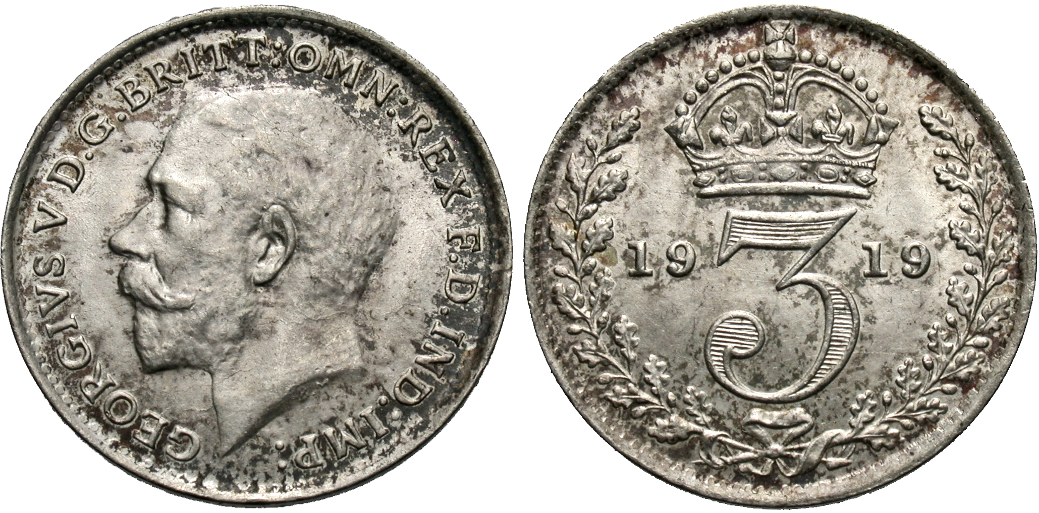 Great Britain. George V. 1919. 3 pence. Unc. | European Coins