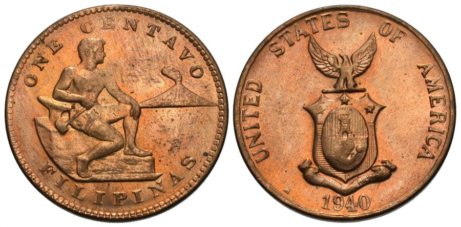 Philippines. 1940-M. 1 centavo. Choice BU. | Asian and Middle Eastern Coins
