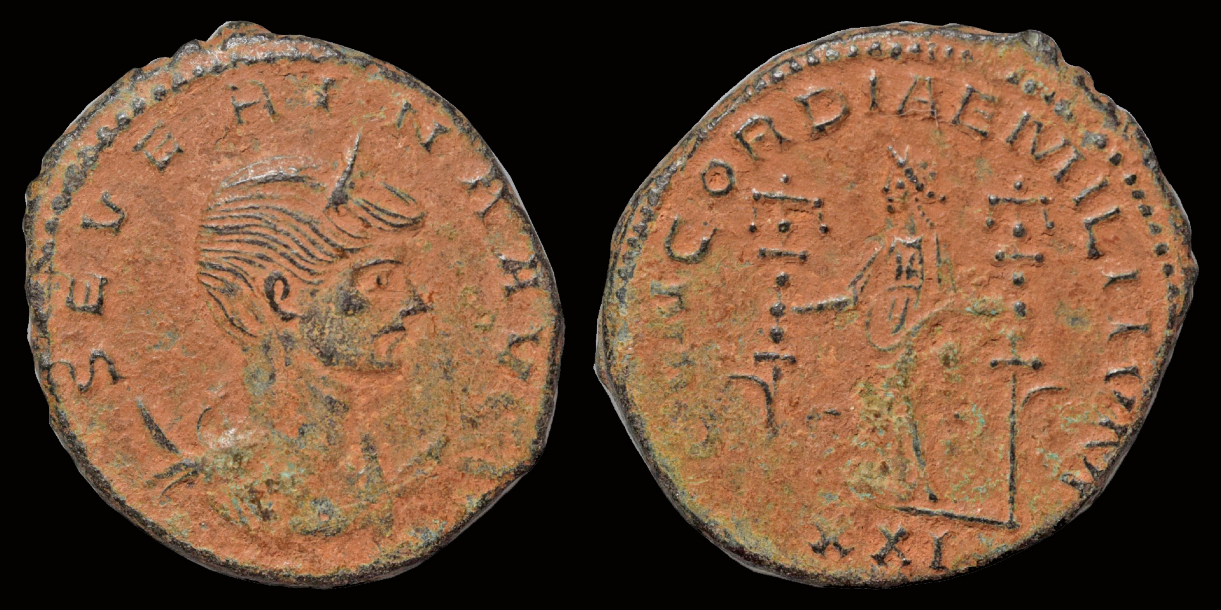 Severina, Augusta AE antoninianus Concordia standing front | Roman ...