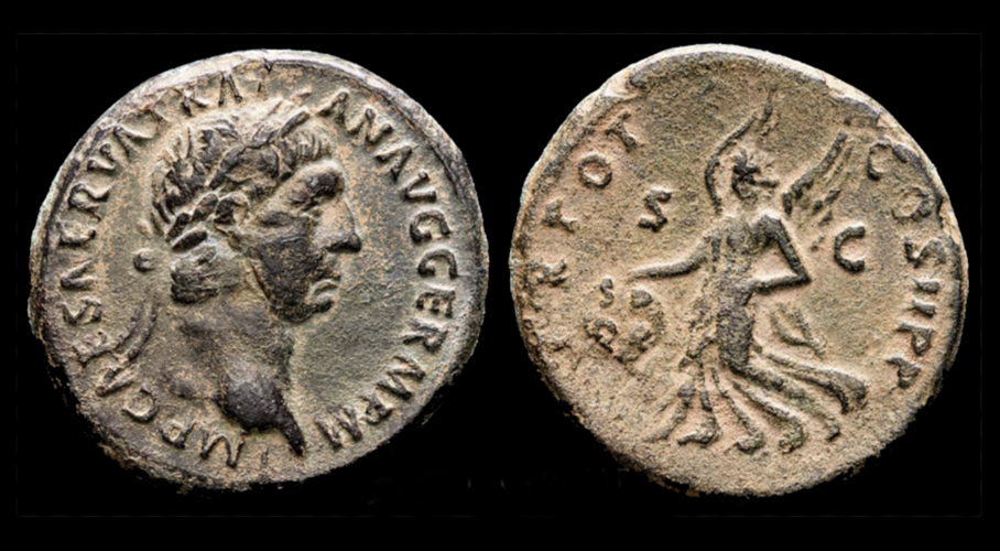 Trajan AE As Victory flying left | Roman Imperial Coins