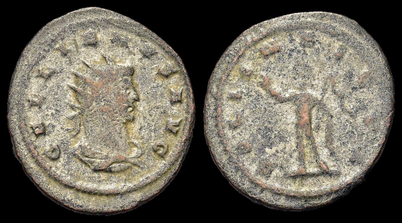 Gallienus AE antoninianus Sol standing facing | Roman Imperial Coins