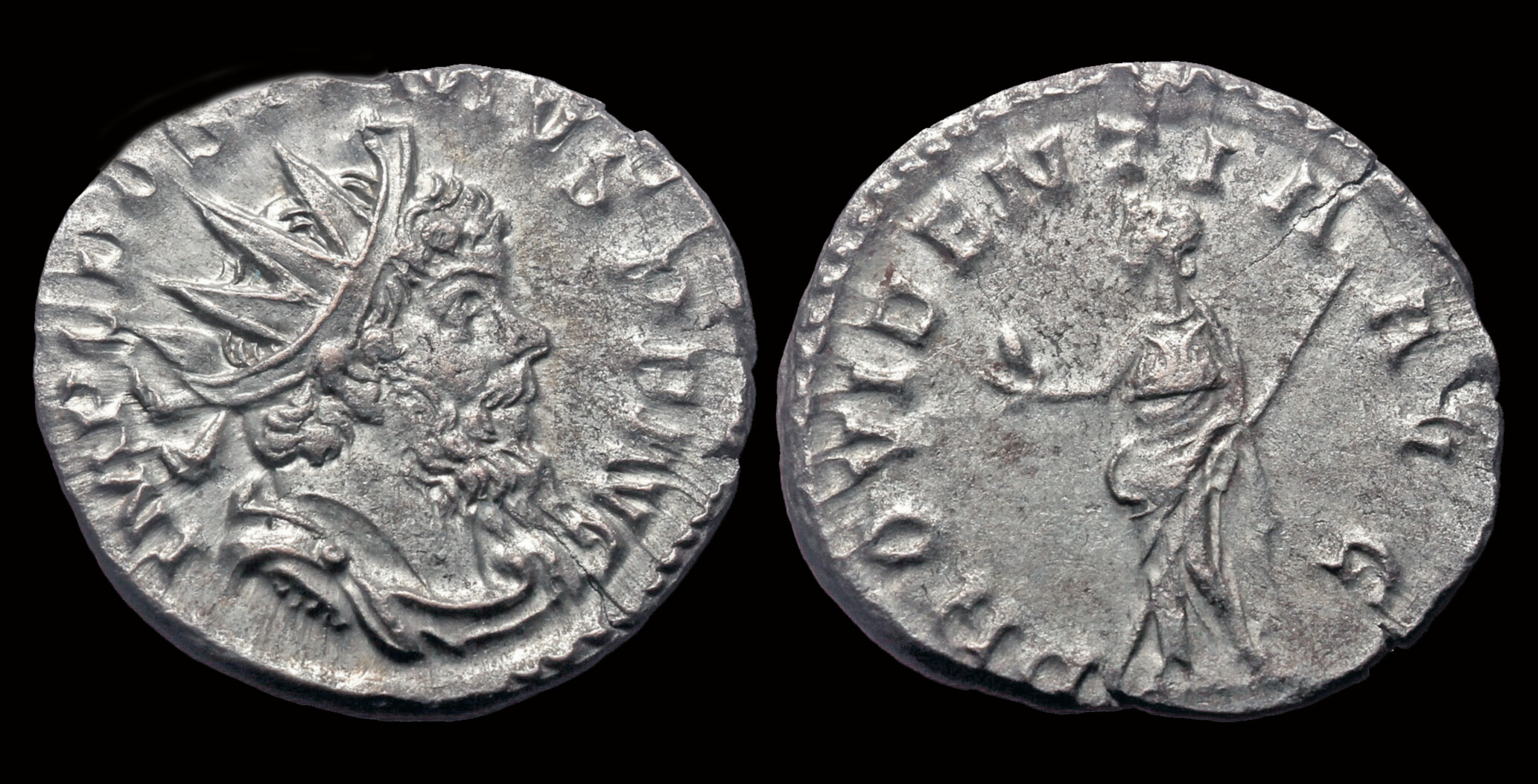Postumus AR antoninianus Providentia standing left | Roman Imperial Coins