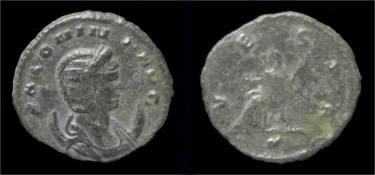 Salonina billon antoninianus Vesta seated left | Roman Imperial Coins