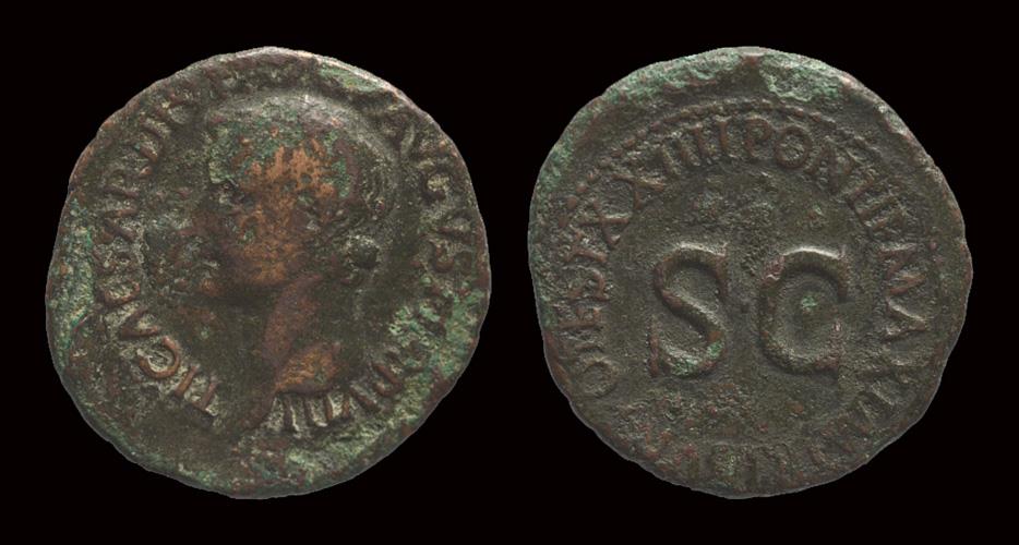 Tiberius AE As inscription around S C | Roman Imperial Coins