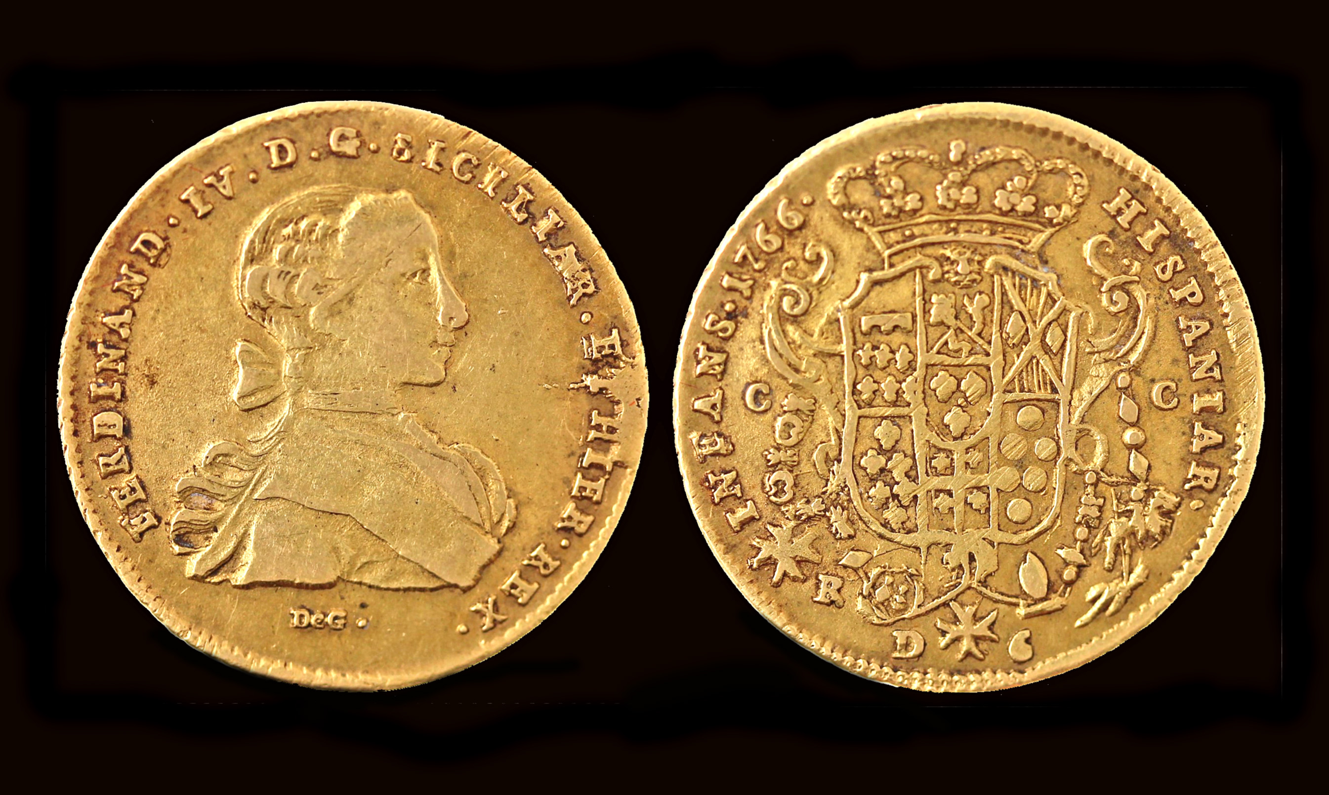 Italy Naples Fernando IV gold 6 ducati 1766 | European Coins