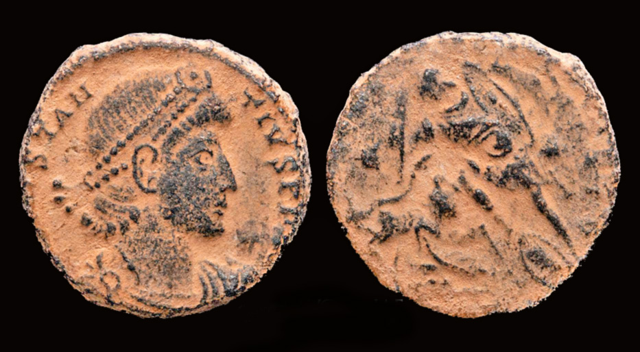 Constantius II AE maiorina soldier spearing falling horseman | Roman ...